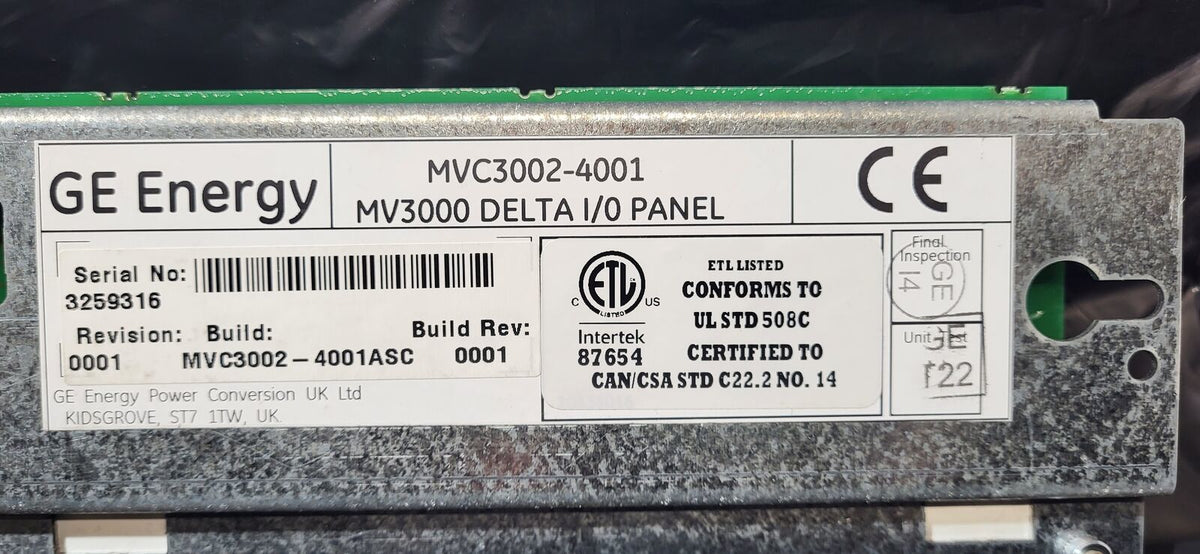 GE Alstom MVC3002-4001 Rev: 0001 MV3000 Delta I/O Panel – Marine Spares Bangladesh
