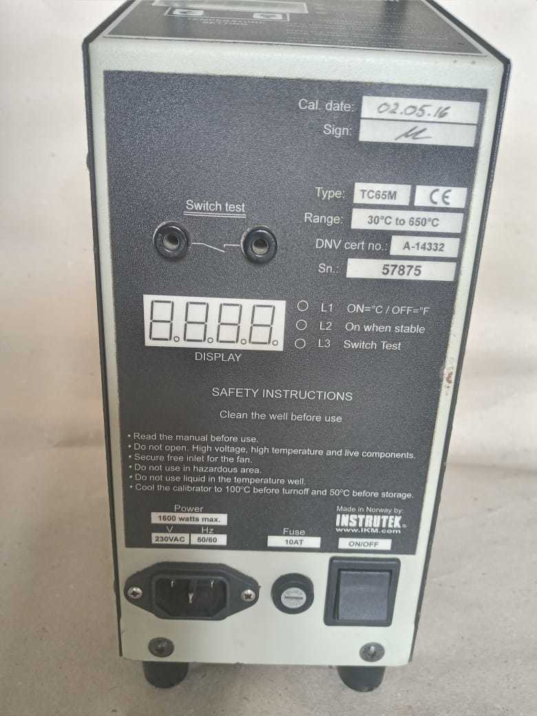 INSTRUTEK TEMPERATURE CALIBRATOR TC65M – Marine Spares Bangladesh